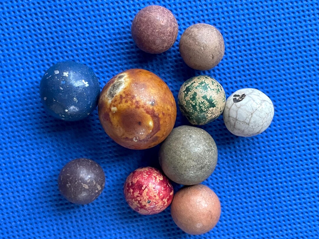Late 1800s-early 1900s Clay Marble Lot (10), Bennington Shooter and 1 Stone Marble, Lot G - Etsy