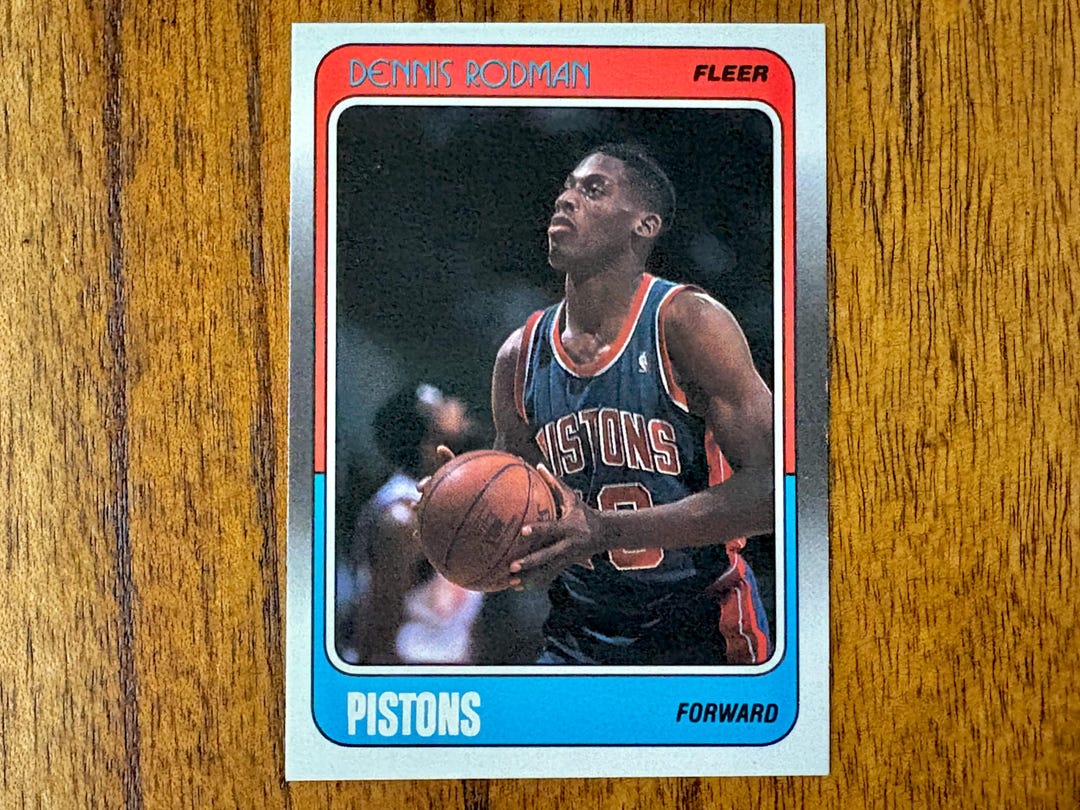 1988 Dennis Rodman Fleer RC #43, Sharp Corners, No Creases - Etsy