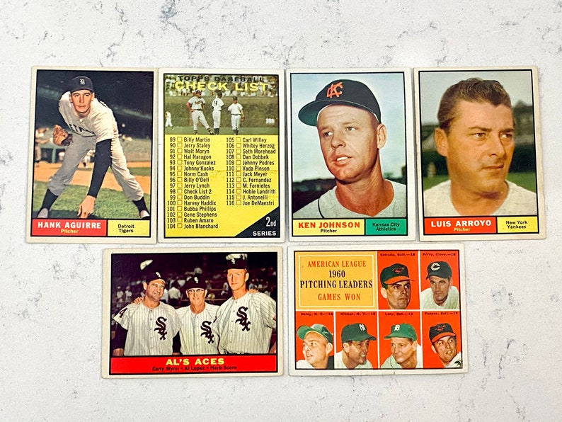 1961 Topps Baseball Card Lot 6 in Great Condition Early | Etsy