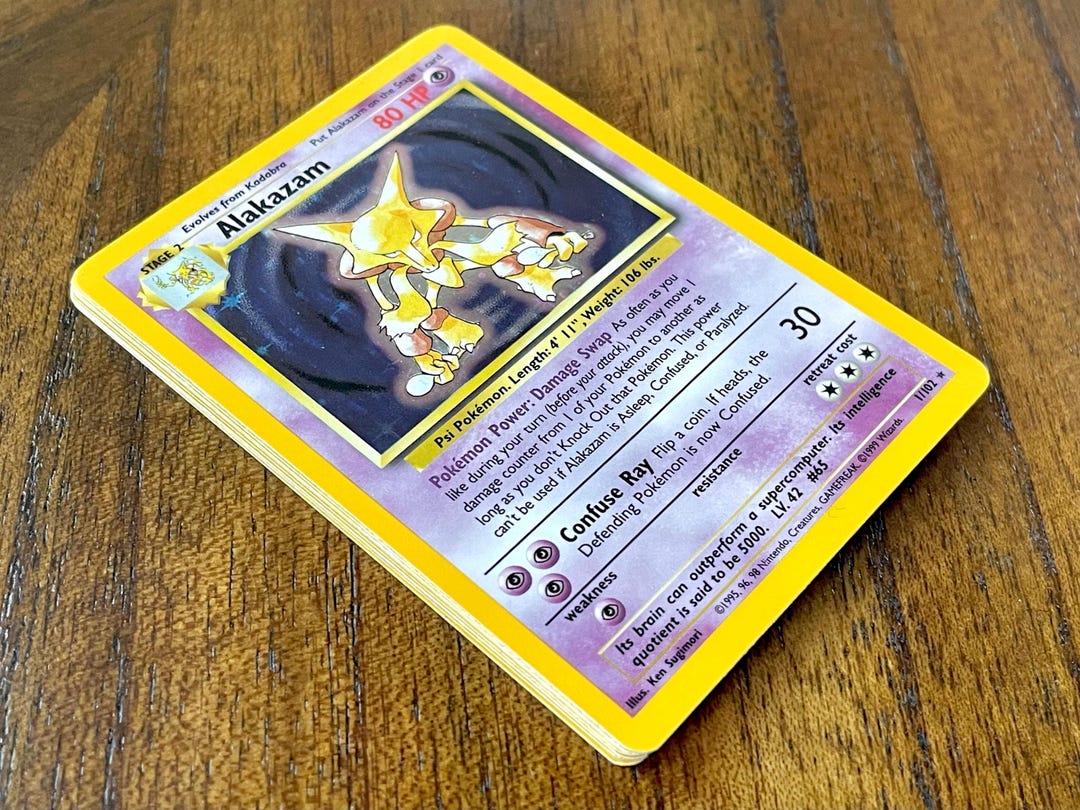 1999 Game Pokemon Base Set Lot 12 Cards, Alakazam Holo, Three ...