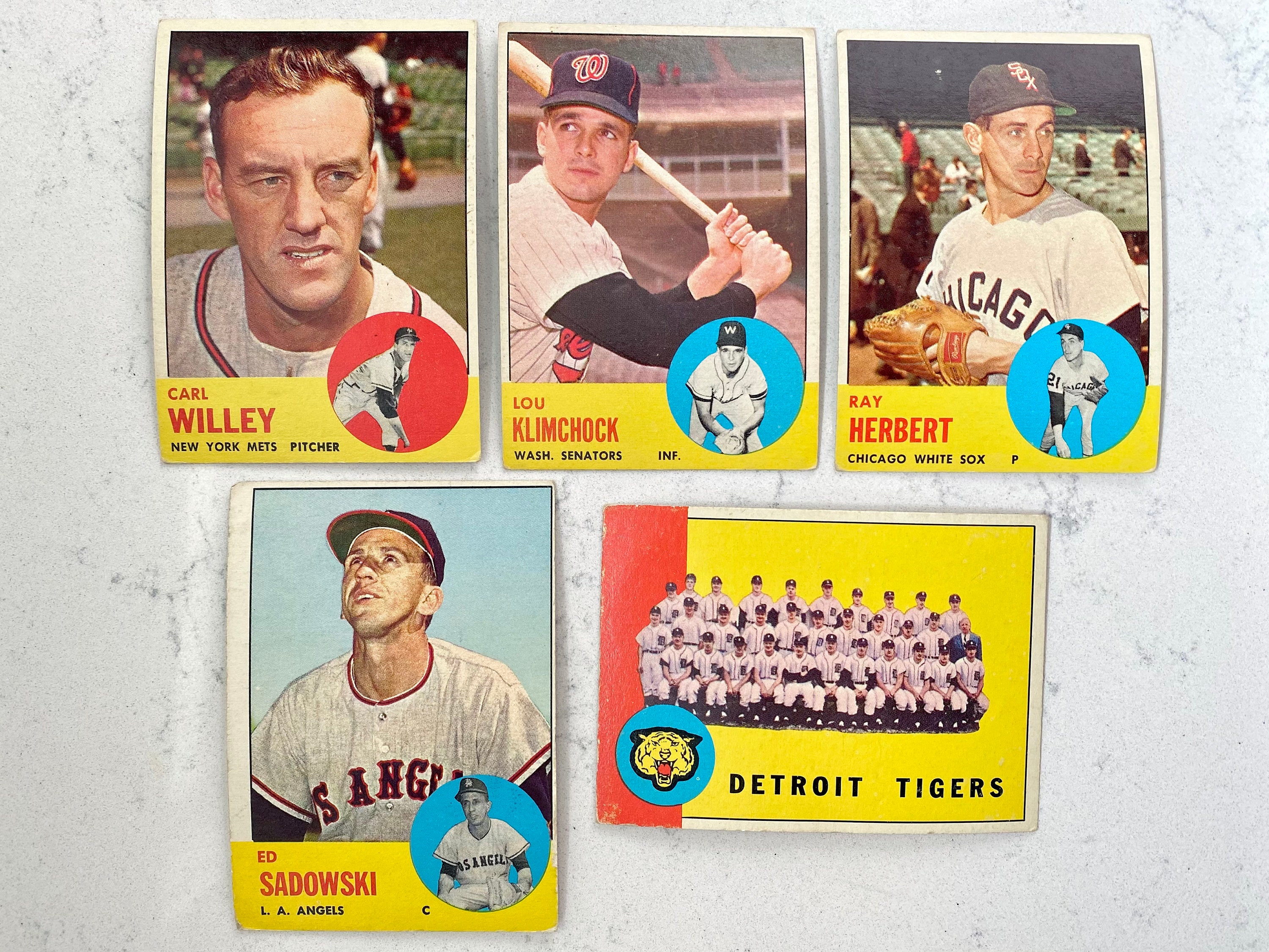 1963 High Number Lot 5 Cards Topps Baseball Cards in Varied | Etsy