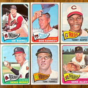 1965 Topps Baseball Cards Short Print, Commons and High Numbers Lot (20 ...