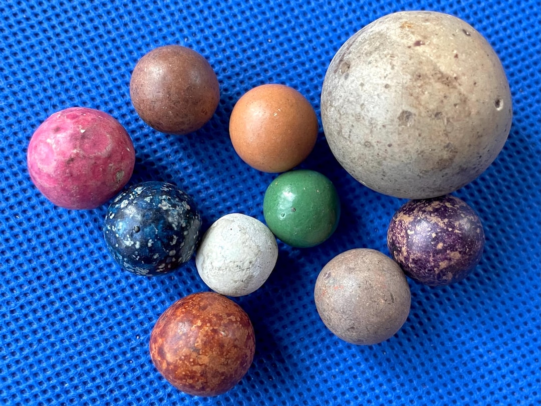 Late 1800s-early 1900s Clay Marble Lot (10), Large Shooter Lot F - Etsy