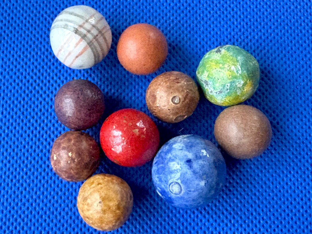 Late 1800s-early 1900s Clay Marble Lot (10), Glazed and Bennington Lot Q - Etsy