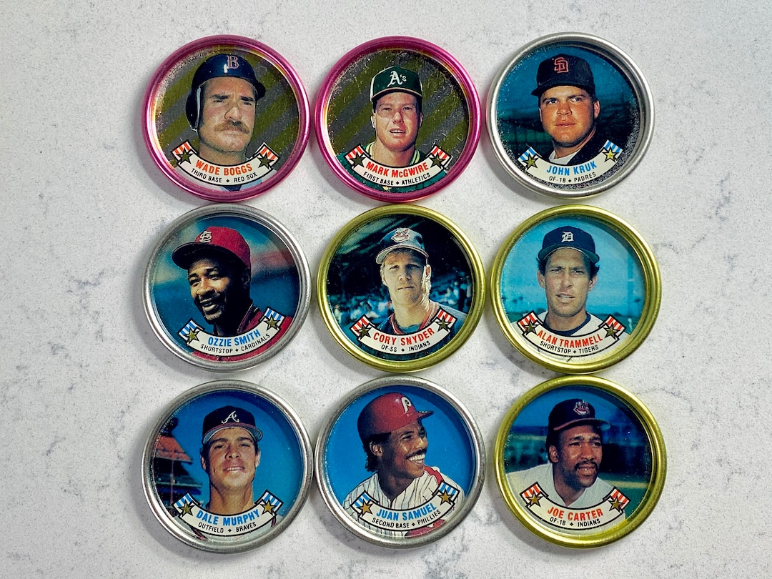 1988 Topps Coins Lot (9) in Excellent Condition, Wade Boggs, Mark ...