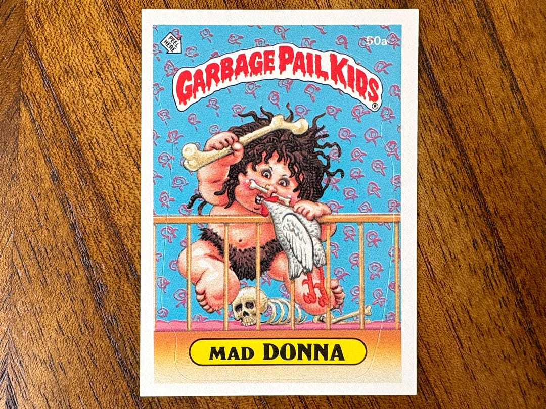 1985 Two Star ** Mad Donna 50a Garbage Pail Kid Series 2 Card, Sharp ...