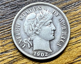 1902 Barber Dime XF-AU Condition, Liberty Full, Band Full & All Details Sharp, Nice Toning - Etsy