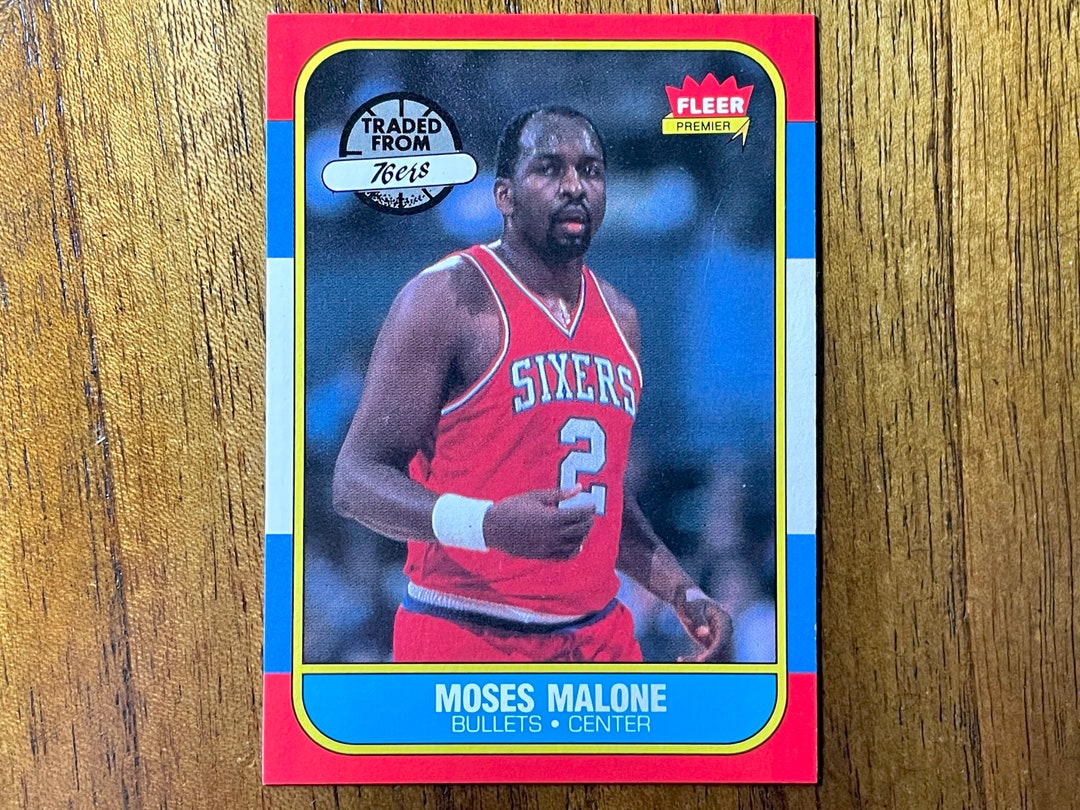 1986 Moses Malone Fleer Basketball Card #69, Sharp Corners, No Creases ...