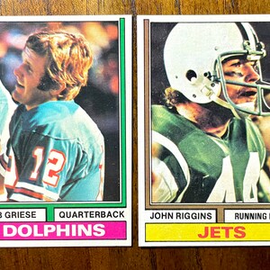 1974 Bob Griese, John Riggins, Paul Warfield, Ron Yary HOF Legends Lot ...