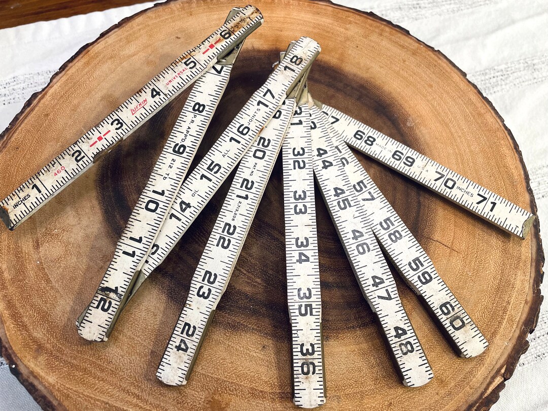 Early 1900s Vintage Lufkin Folding Carpenters Ruler, 72 Inch Measuring ...