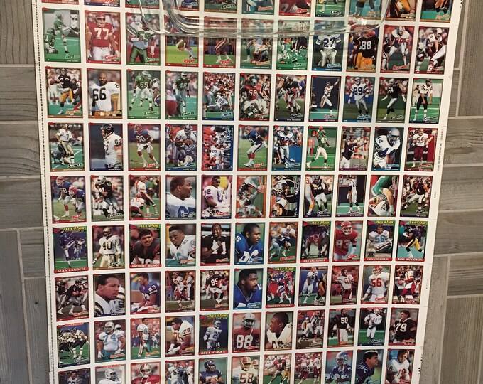 1991 Uncut Topps Football Complete Set (5 Sheets Total), 40” X 28 ...