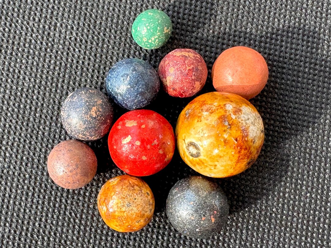 Late 1800s-early 1900s Clay Marble Lot (10), Large and Small Bennington, Lot B - Etsy