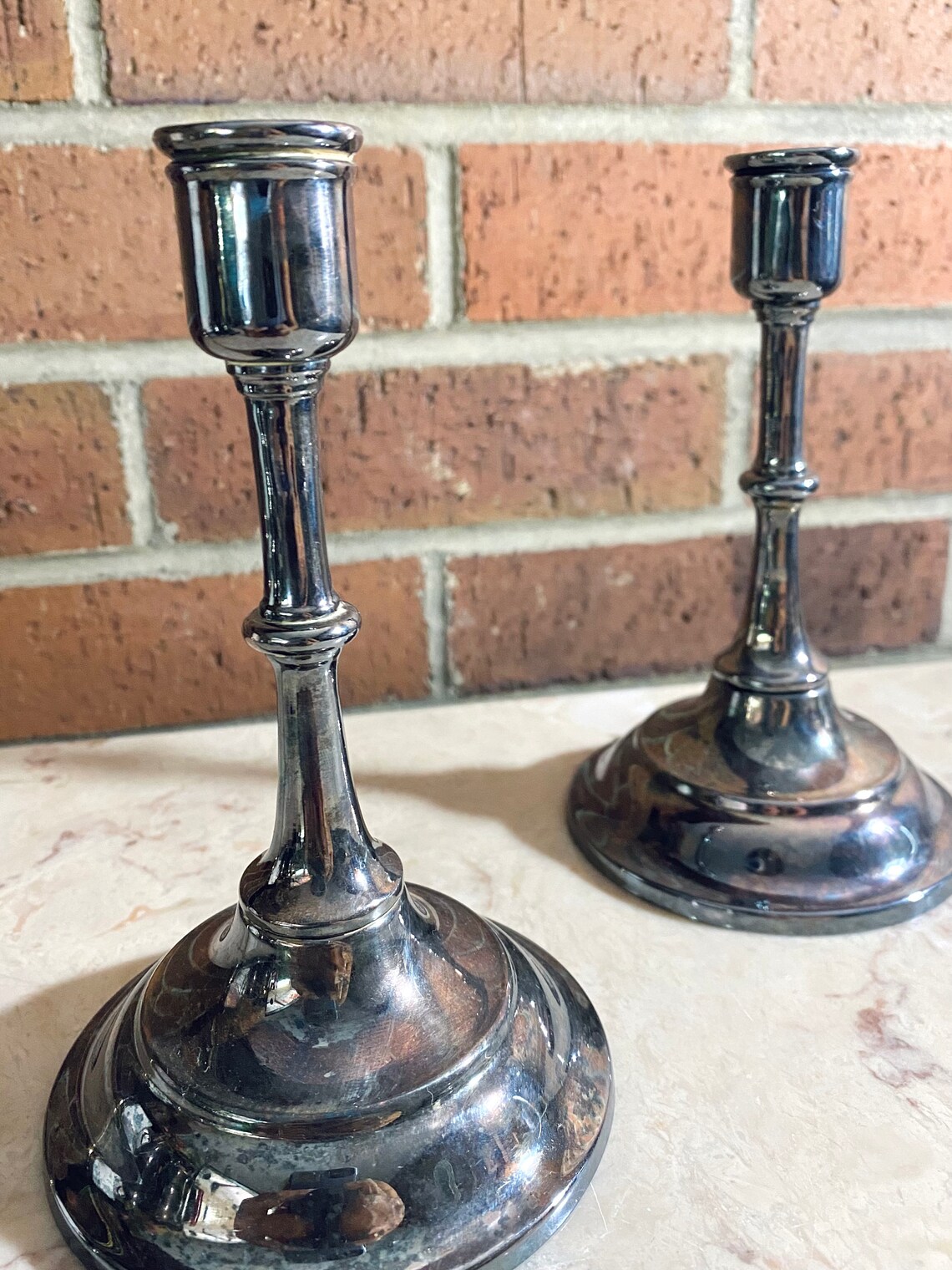 Set of Towle Silverplate Pewter Candlesticks, in Beautiful Condition - Etsy