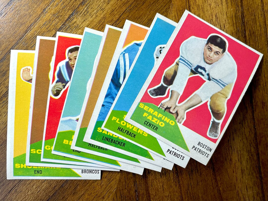 1960 Fleer Football Lot (8 Cards), Ron Beagle RC, Serafino Fazio RC, No ...