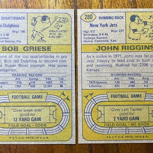 1974 Bob Griese, John Riggins, Paul Warfield, Ron Yary HOF Legends Lot ...