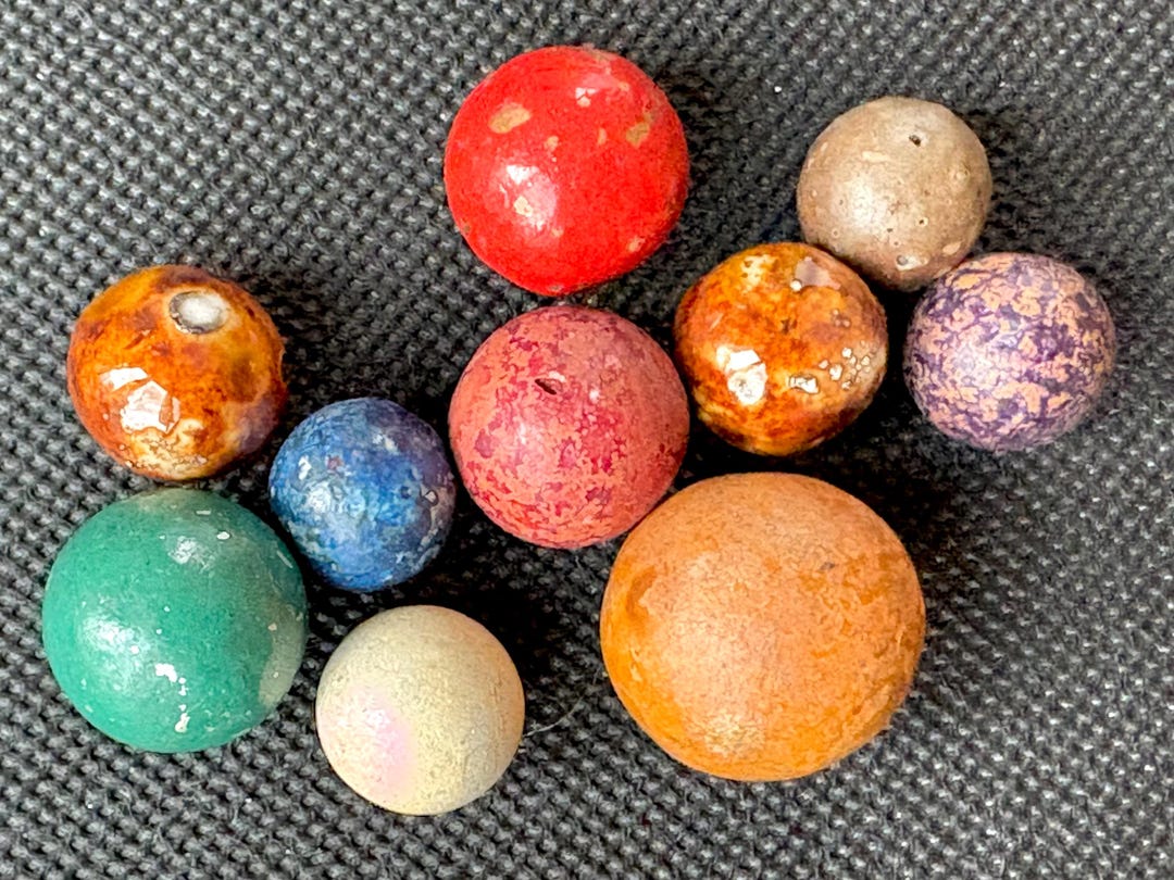 Late 1800s-early 1900s Clay Marble Lot (10), 2 Bennington’s and 1 Large Clay Marble, Lot A - Etsy