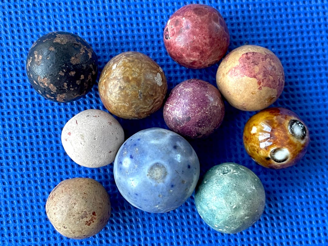 Late 1800s-early 1900s Clay Marble Lot (10), 2 Bennington Lot E - Etsy