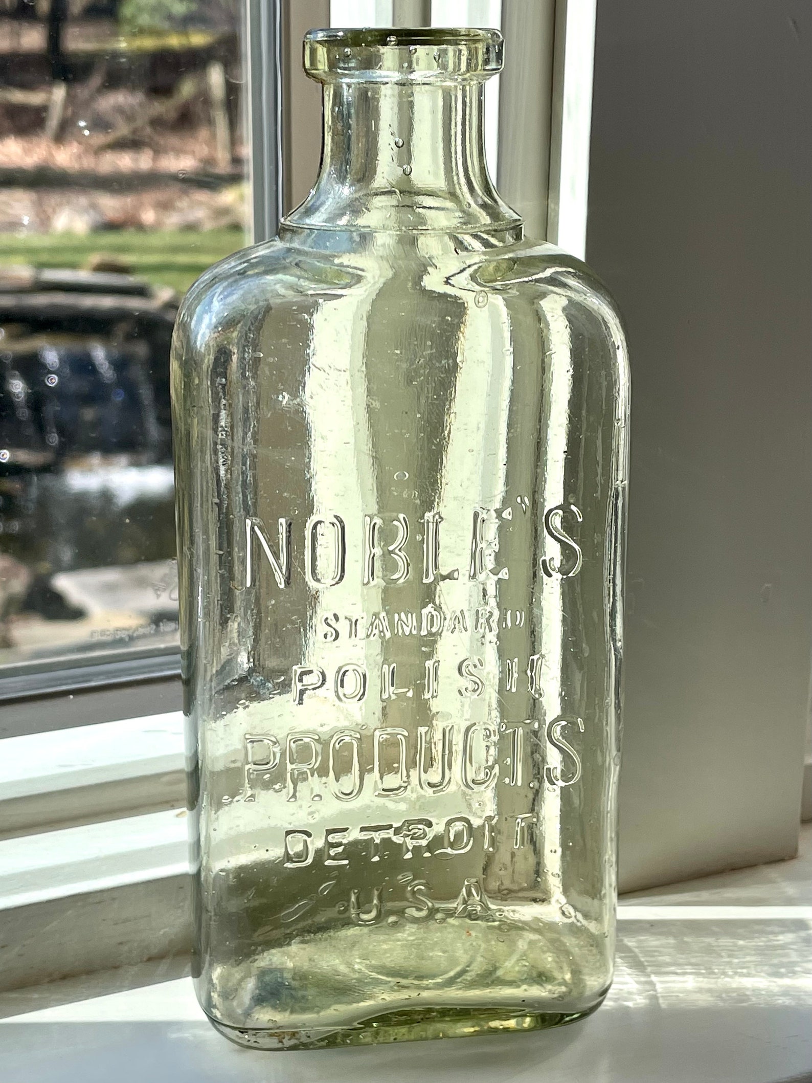 Early 1900s Noble’s Standard Polish Olive Green Embossed Bottle, No ...