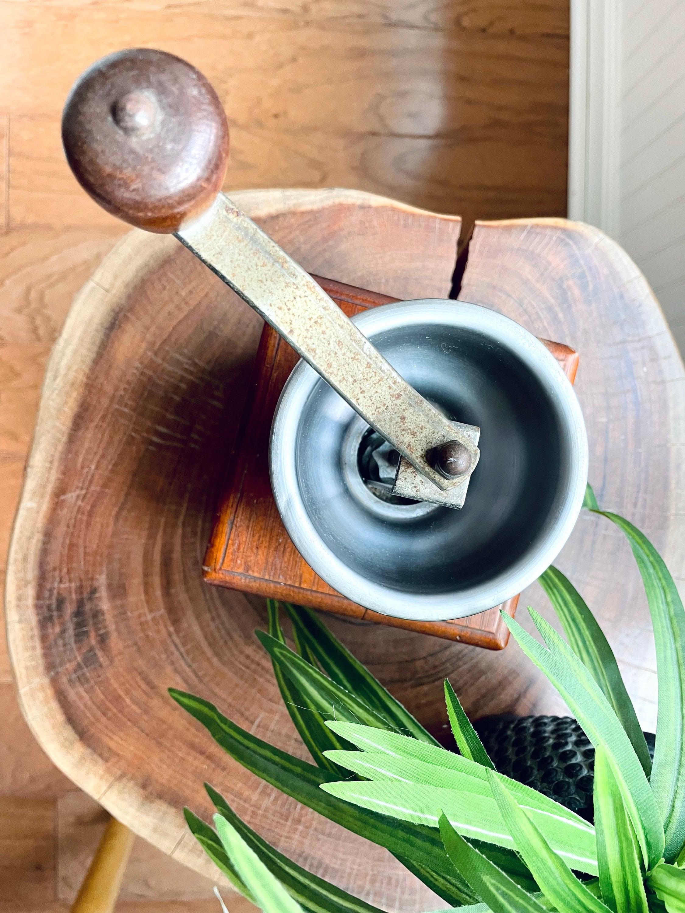 Vintage Coffee Grinder With Wooden Base and Drawer - Etsy