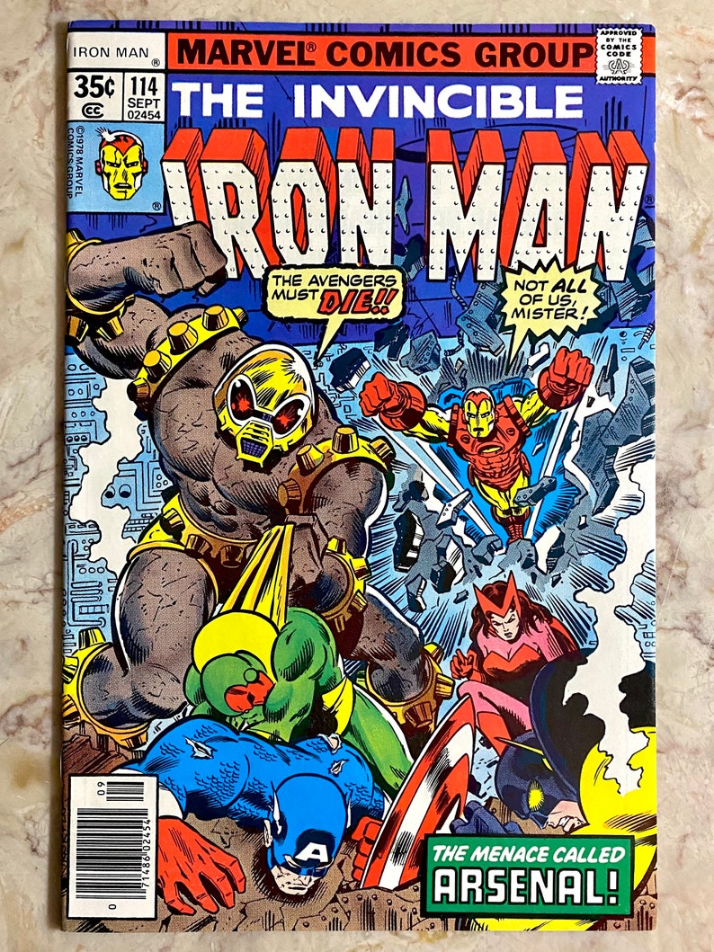 1978 Iron Man 114 First Appearance of Arsenal Marvel Comics - Etsy