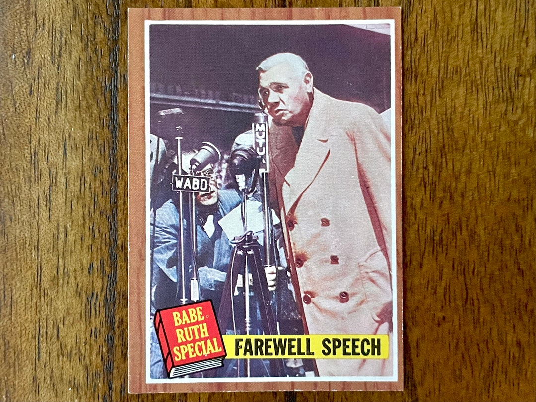 1962 Babe Ruth Special Farewell Speech Topps Baseball Card 144, No ...