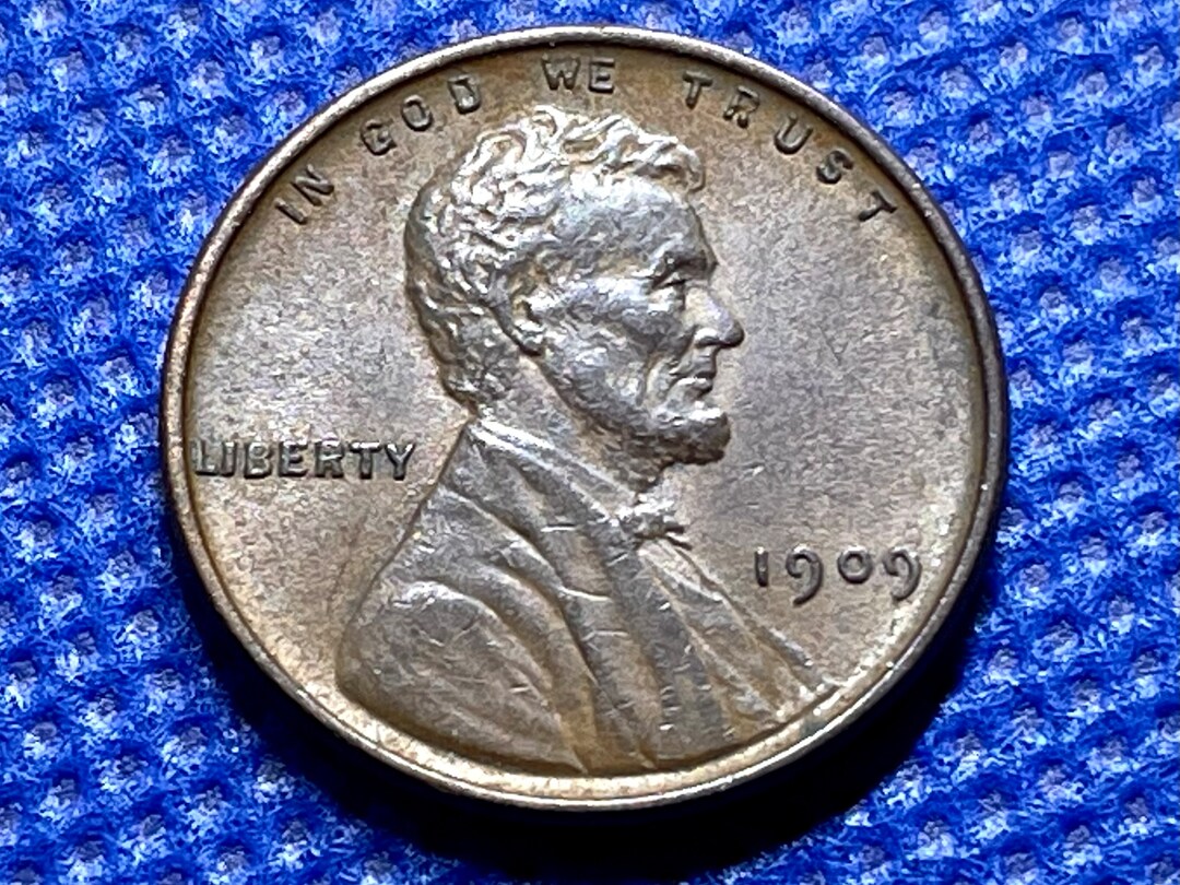 1909 VDB Wheat Penny XF-AU Condition, Clean Wheat Ridges, Cheekbone and ...