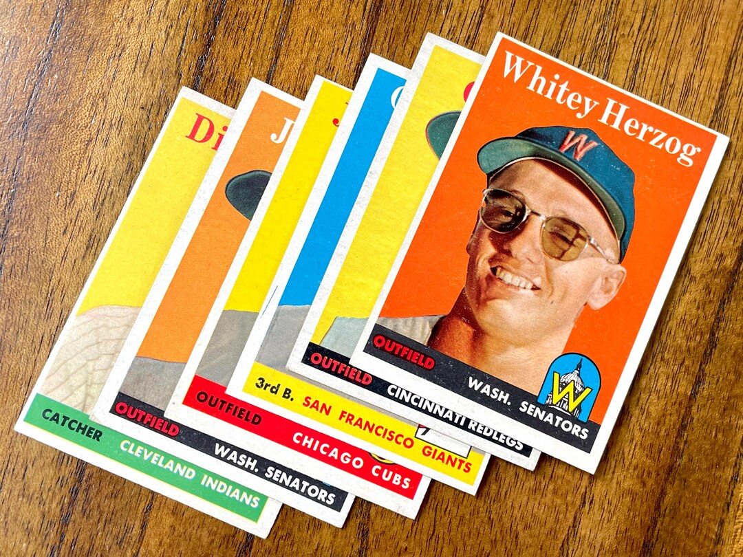 1958 Topps Baseball Card Lot (6 Cards) W/low Numbers, Whitey Herzog, No ...