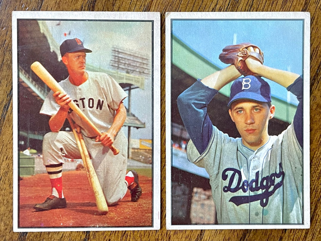 1953 Walt “hoot” Evers & Billy Loes Bowman Color Baseball Cards - Etsy