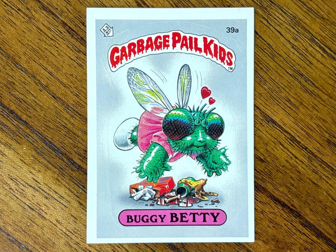 1985 Series 1 Garbage Pail Kid Buggy Betty Card #39a, Sharp Corners, No ...