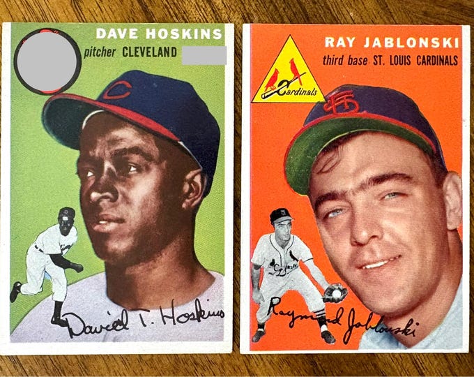 1954 Topps Baseball Card Lot (2 Cards), Dave Hoskins & Ray Jablonski - Etsy
