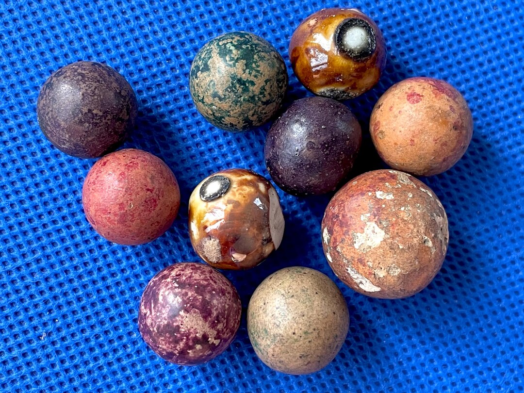 Late 1800s-early 1900s Clay Marble Lot 10, 2 Bennington Lot C - Etsy