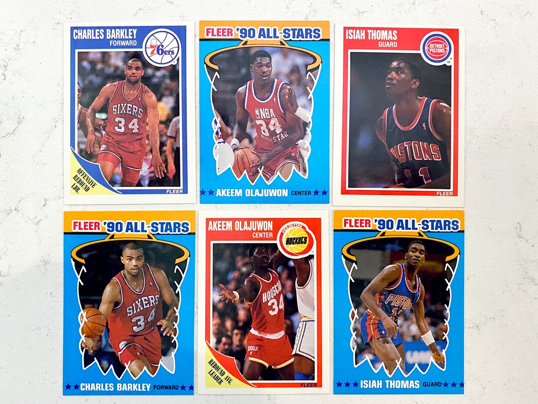1989-1990 Fleer Basketball HOF Stars Lot (6), Akeem Olajuwon, Charles ...