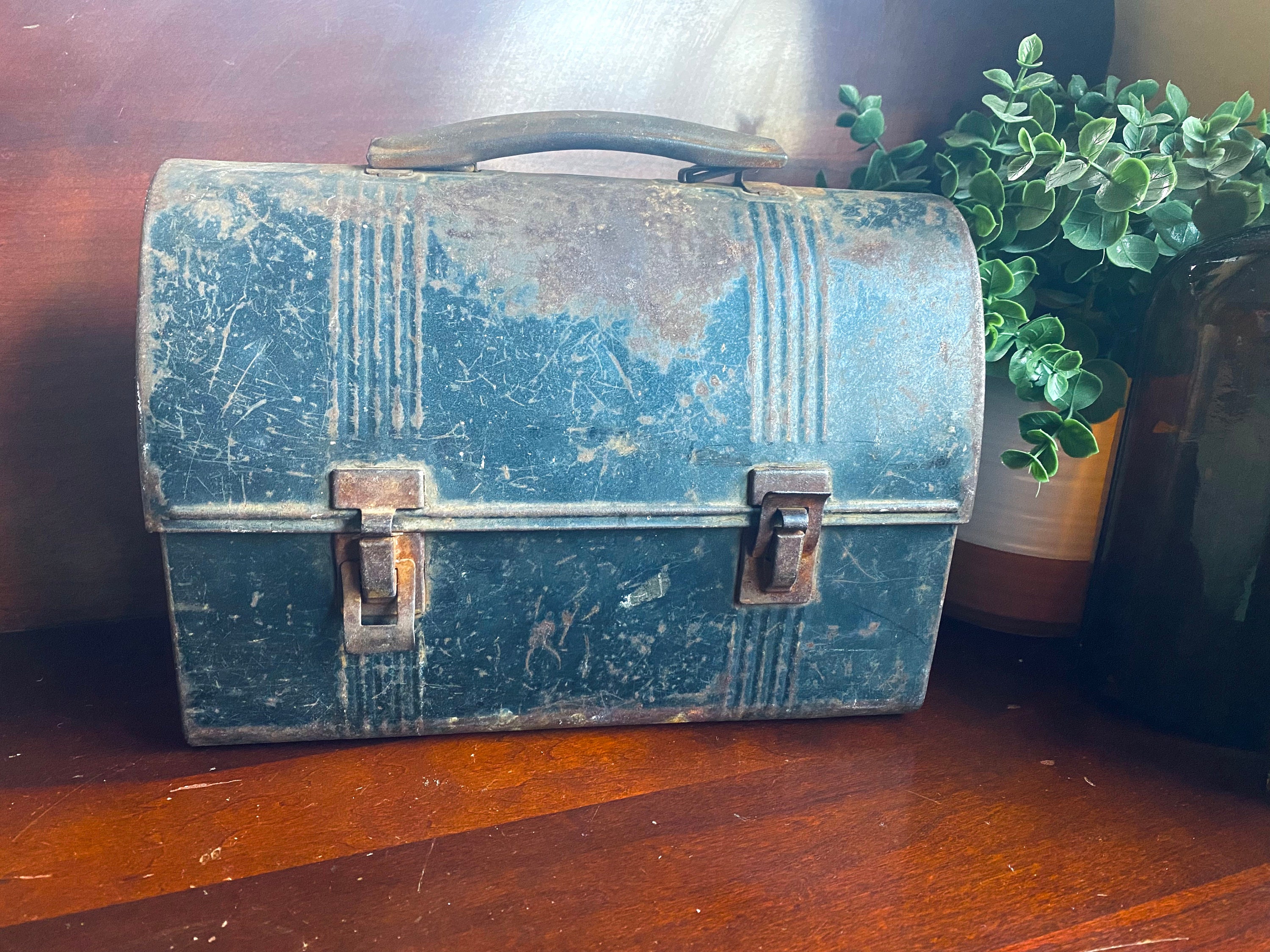 1950s Vintage Industrial Thermos Lunch Box With Rustic Patina - Etsy
