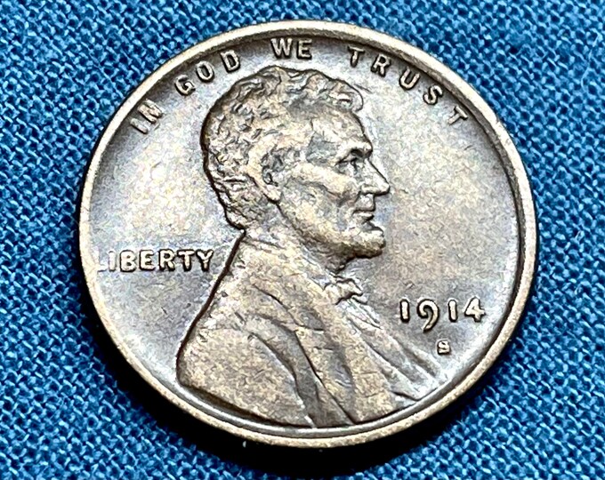 1914-S Wheat Penny VF-XF Condition, Strong Cheek & Jaw Bone With Clean ...