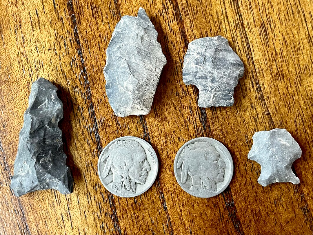 Antique Authentic Flint Native American Artifacts, 1920 & 1926 Buffalo ...