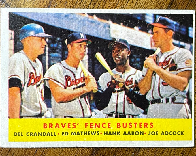 1958 Hank Aaron/ed Mathews Braves Fence Busters Topps Baseball Card ...