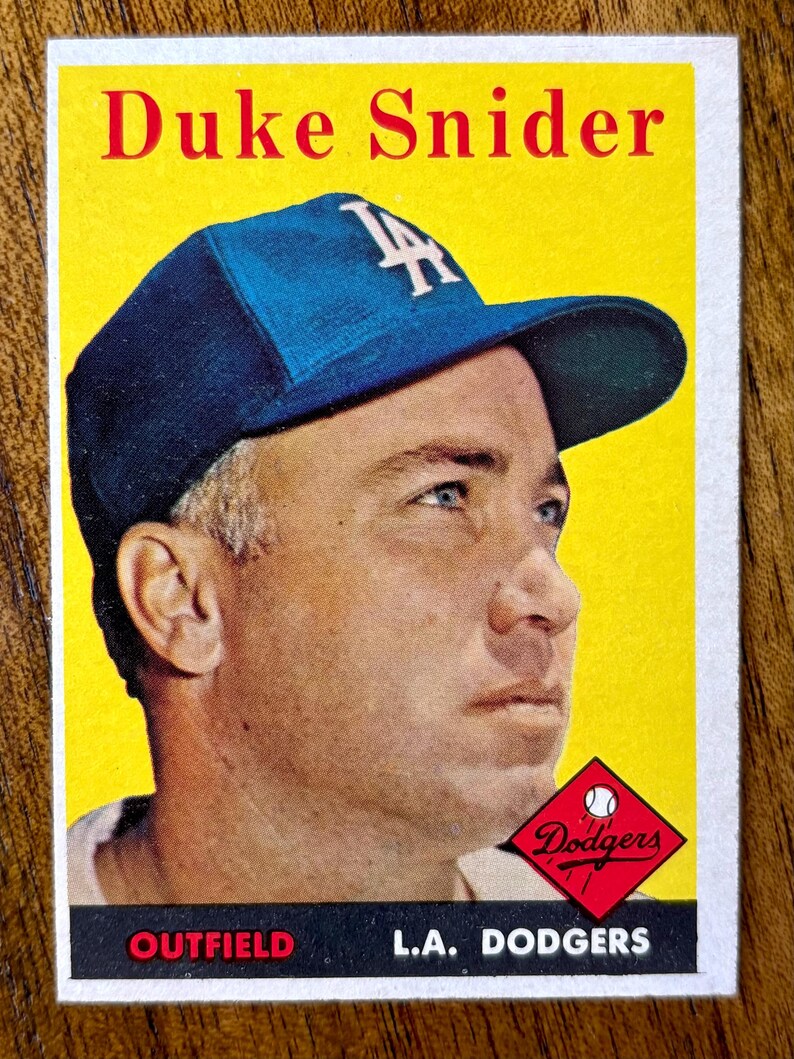 1958 Duke Snider Topps Baseball Card #88, Sharp Corners, No Creases - Etsy