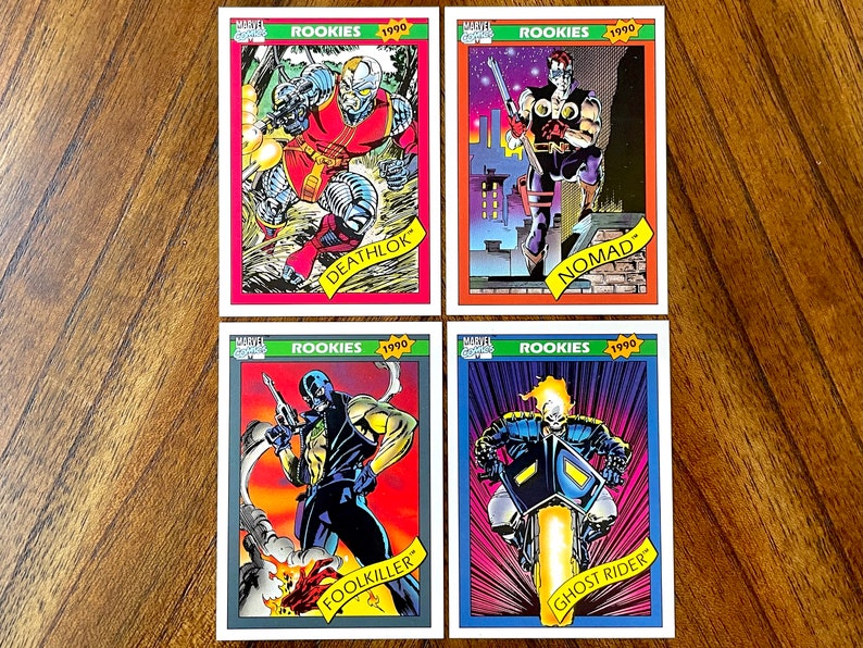 1990 Deathlok, Ghost Rider, Nomad & Foolkiller Rc’s, Marvel Impel ...