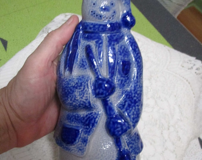 8.5 In, Eldreth Pottery, Salt Glaze Snowman, Snowman Figurine, Salt ...