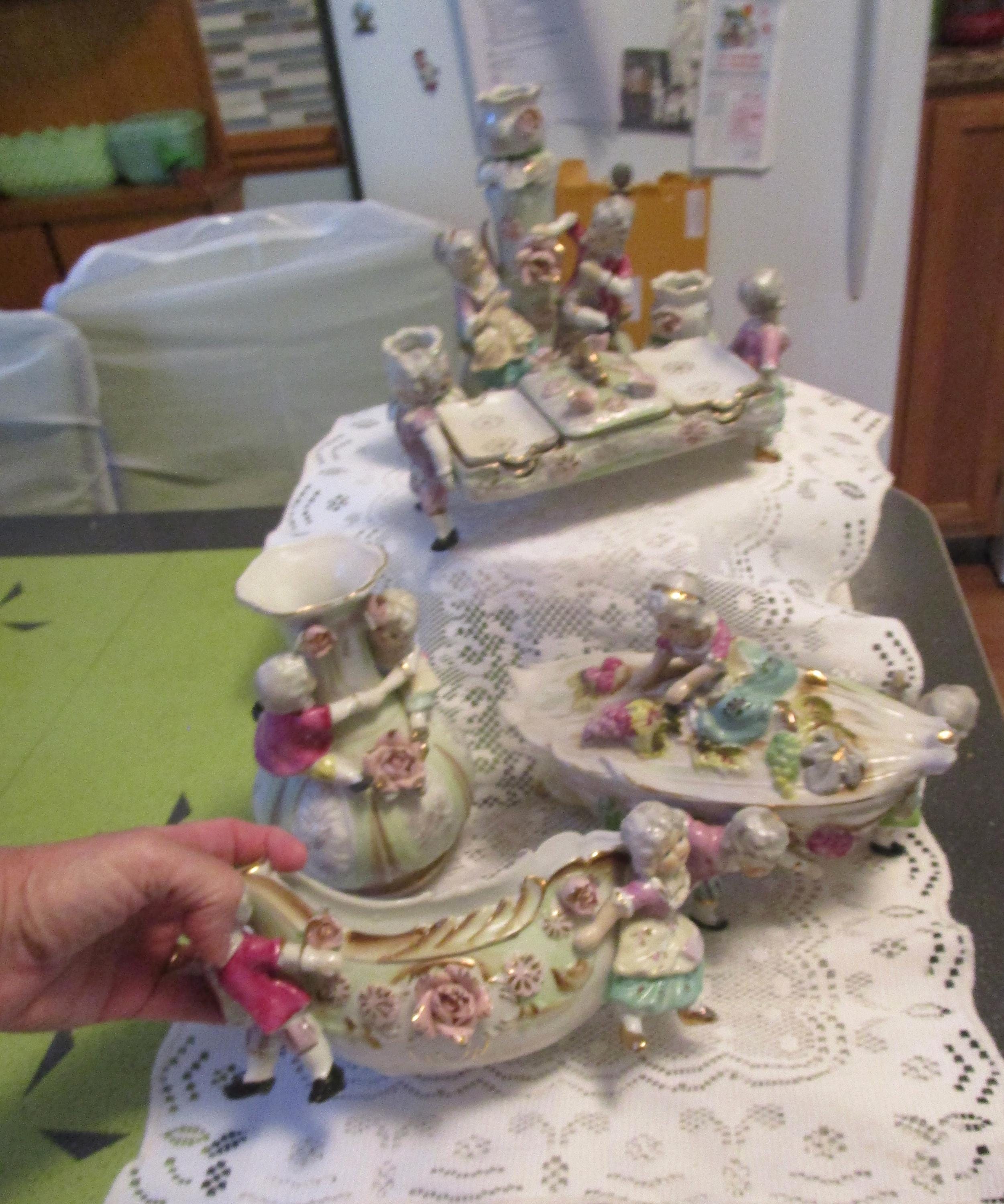 10 PC, Shafford China, Colonial Kids, Shafford Vase, Candlestick ...