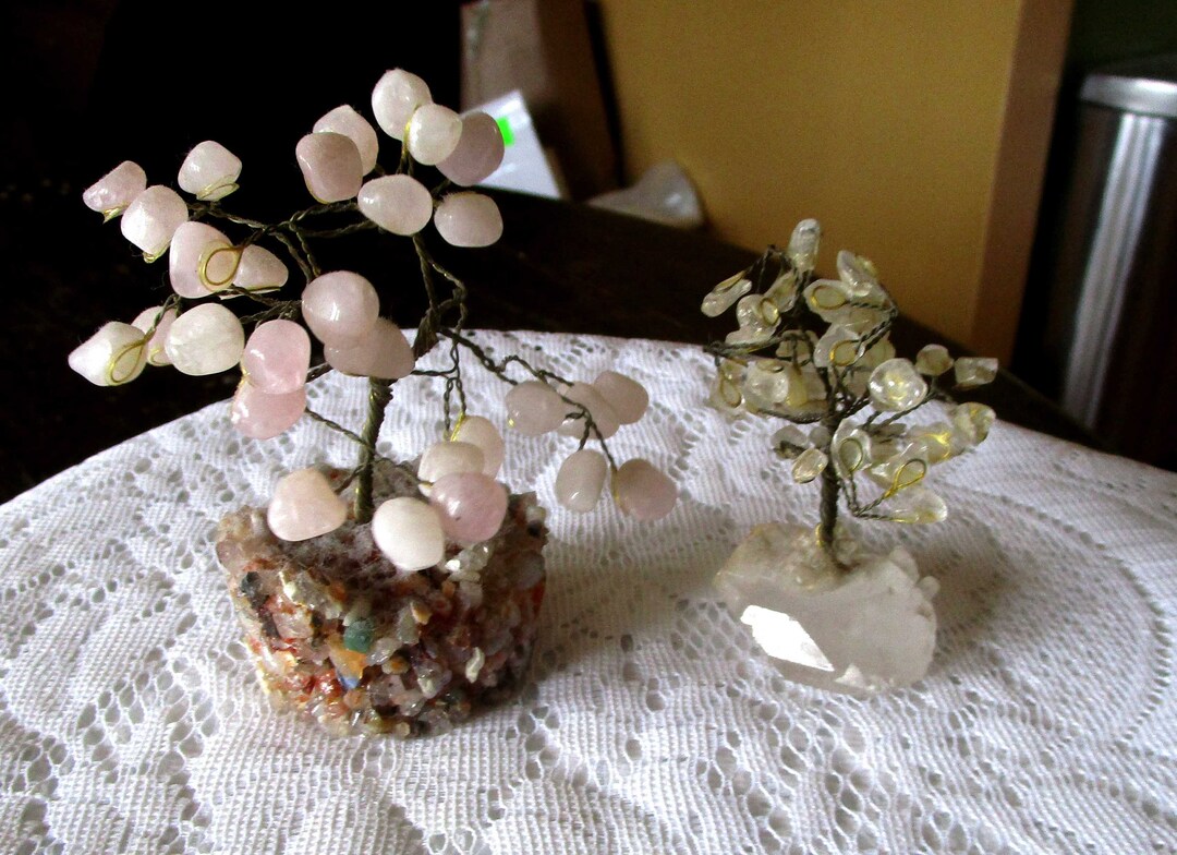 2, Gem Trees, Decorative Trees, Polished Stones, Vintage Trees, Rustic ...