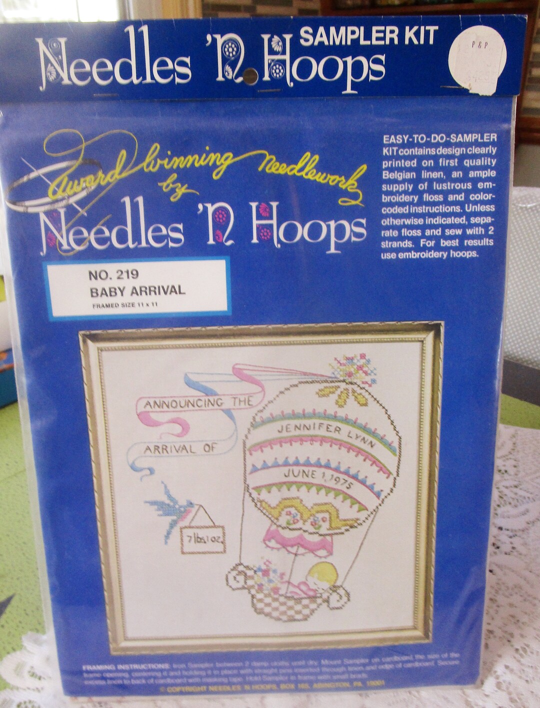 1980s, Needles N Hoops, Vintage Kit, Sampler Kit, Baby Sampler, Baby ...
