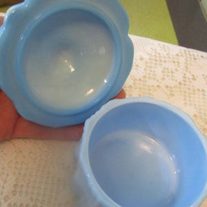 Blue Milk Glass, Powder Jar, Victorian Lady, Milk Glass, Vintage Jars, Glass Jar, Vanity Jars ...