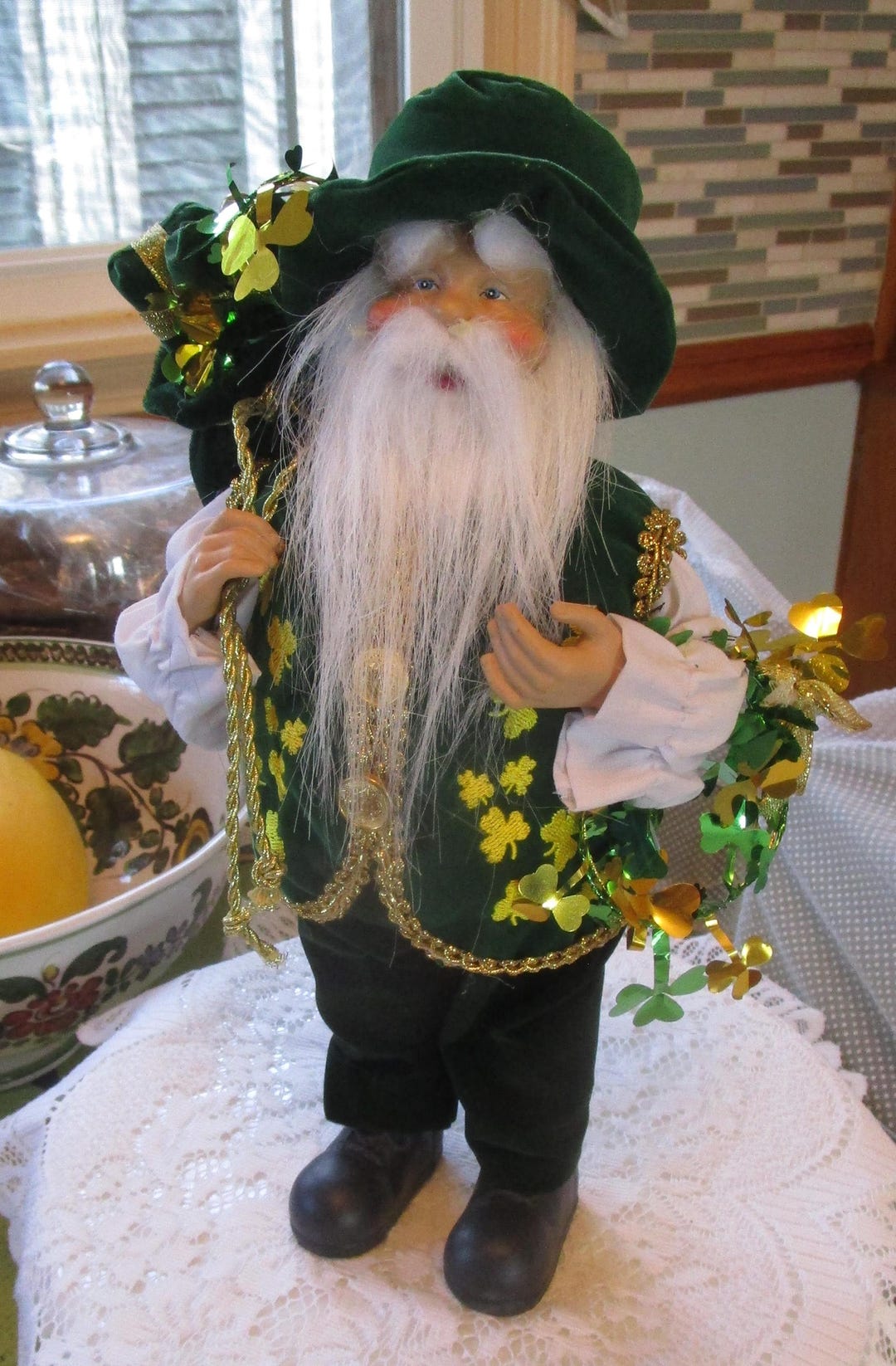 12in, Santa Figurine, Irish Santa, Christmas Decor, Father Christmas ...