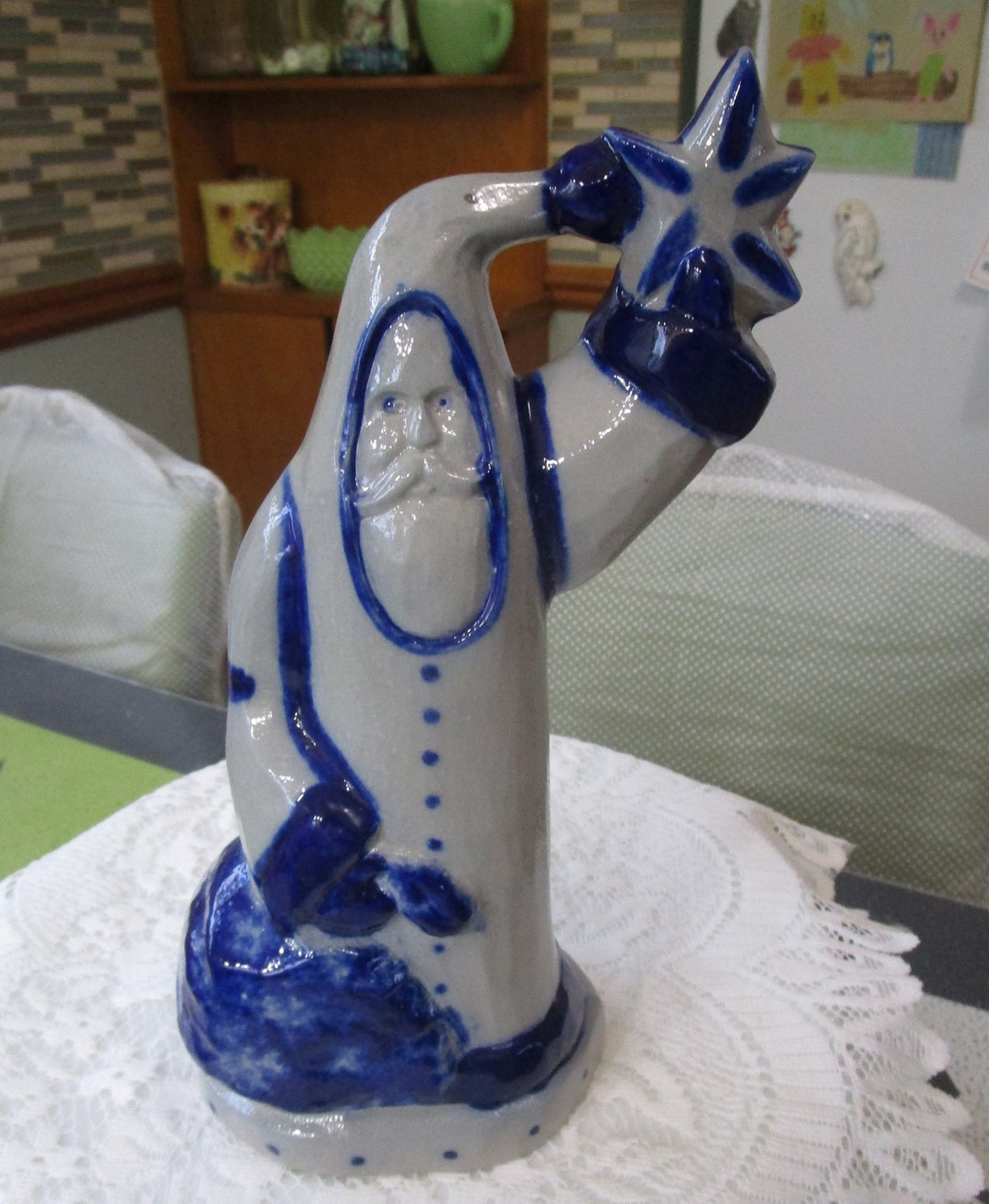 Eldreth Santa, Salt Glaze Santa, Eldreth Pottery, Santa Figurines ...