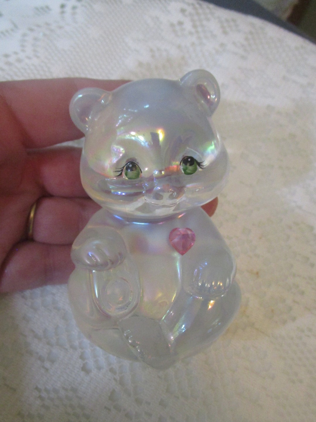 Fenton Bear, Opalescent Glass, Fenton Figurine, Vintage Fenton, Bear ...