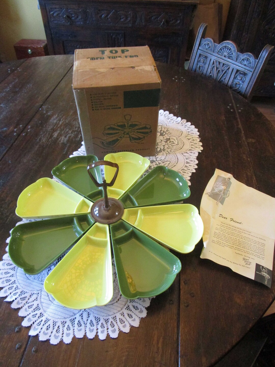 Retro, Melmac, Relish Dish, Lazy Susan, Melamine. Plastic Dishes ...