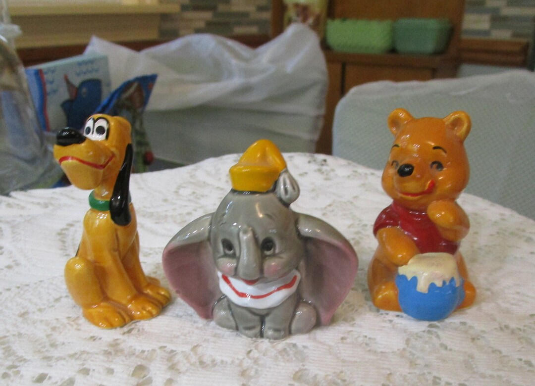 3, Disney Figurines, Disney Productions, Dumbo, Pluto, Winnie the Pooh ...