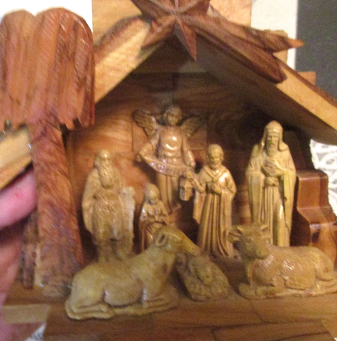 Hand Carved, Nativity Set, Manger Scene, Wooden Nativity, Vintage ...