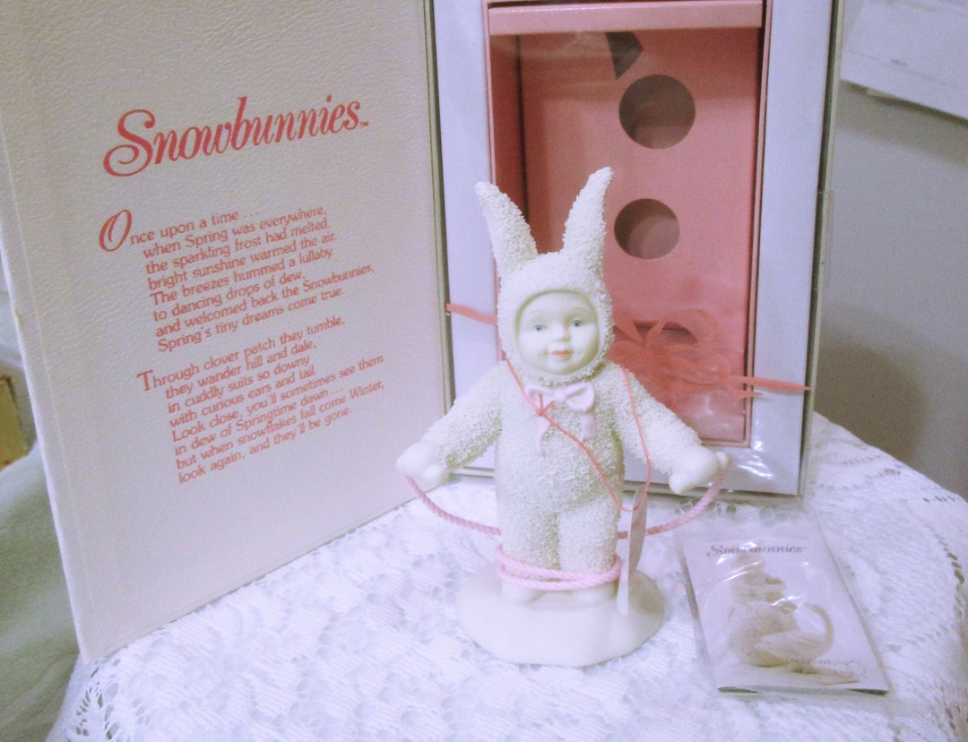 Snowbunny, Jump Rope, Easter Snowbaby, Bunny Figurine, Vintage ...